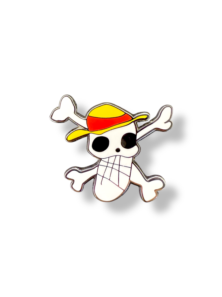 Luffy Jolly Roger Enamel Pin – One Piece Anime Pin for Fans